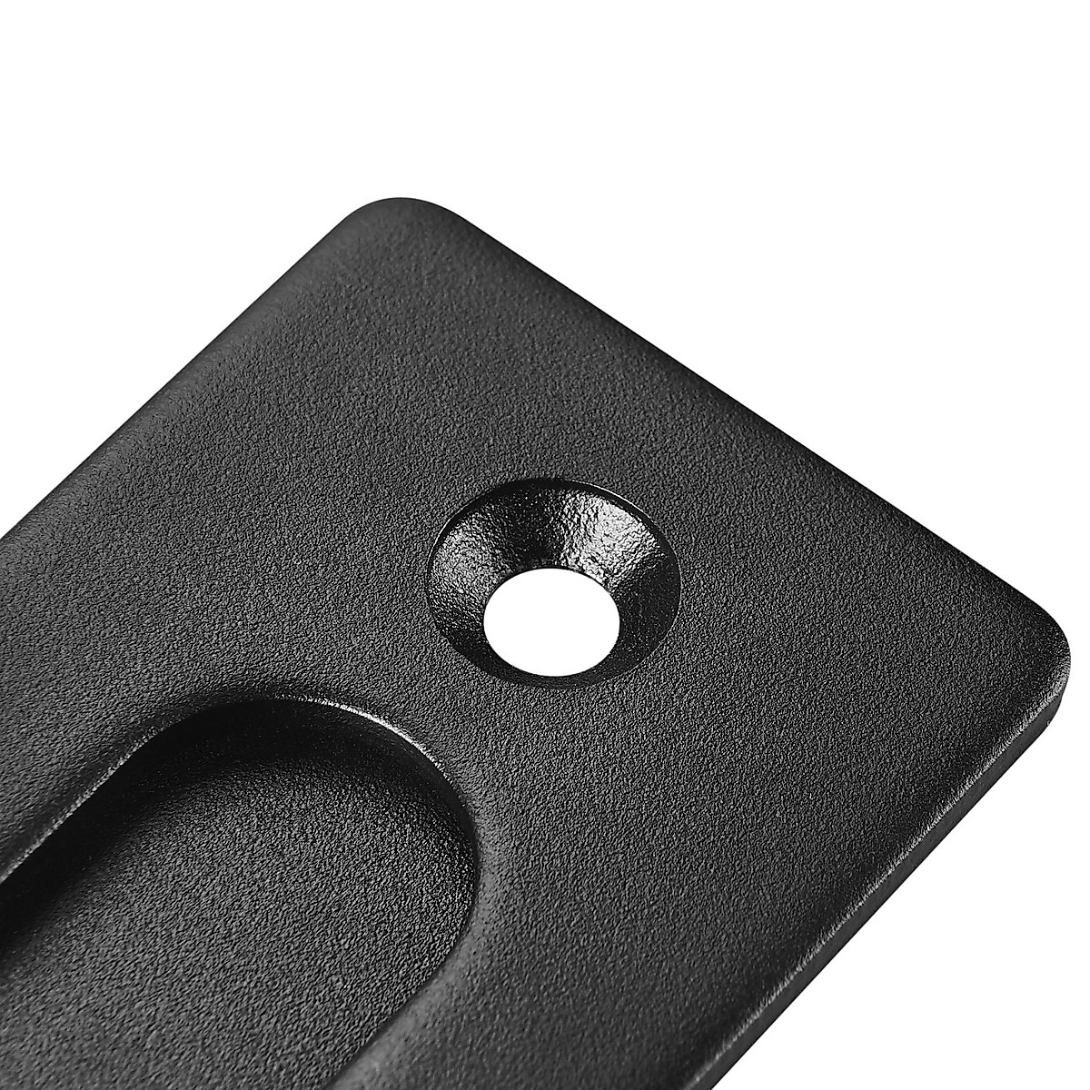 FaithLand 12" Heavy Duty Pull and Flush Door Handle Set in Black, Sliding Barn Door Handle - Fit Doors Up to 2 3/8''