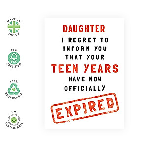 CENTRAL 23 Funny Daughter Birthday Card - 20th Birthday Cards for Women - Twenty Year Old - Gifts for Her Twentieth - Comes With Fun Stickers - Made In UK