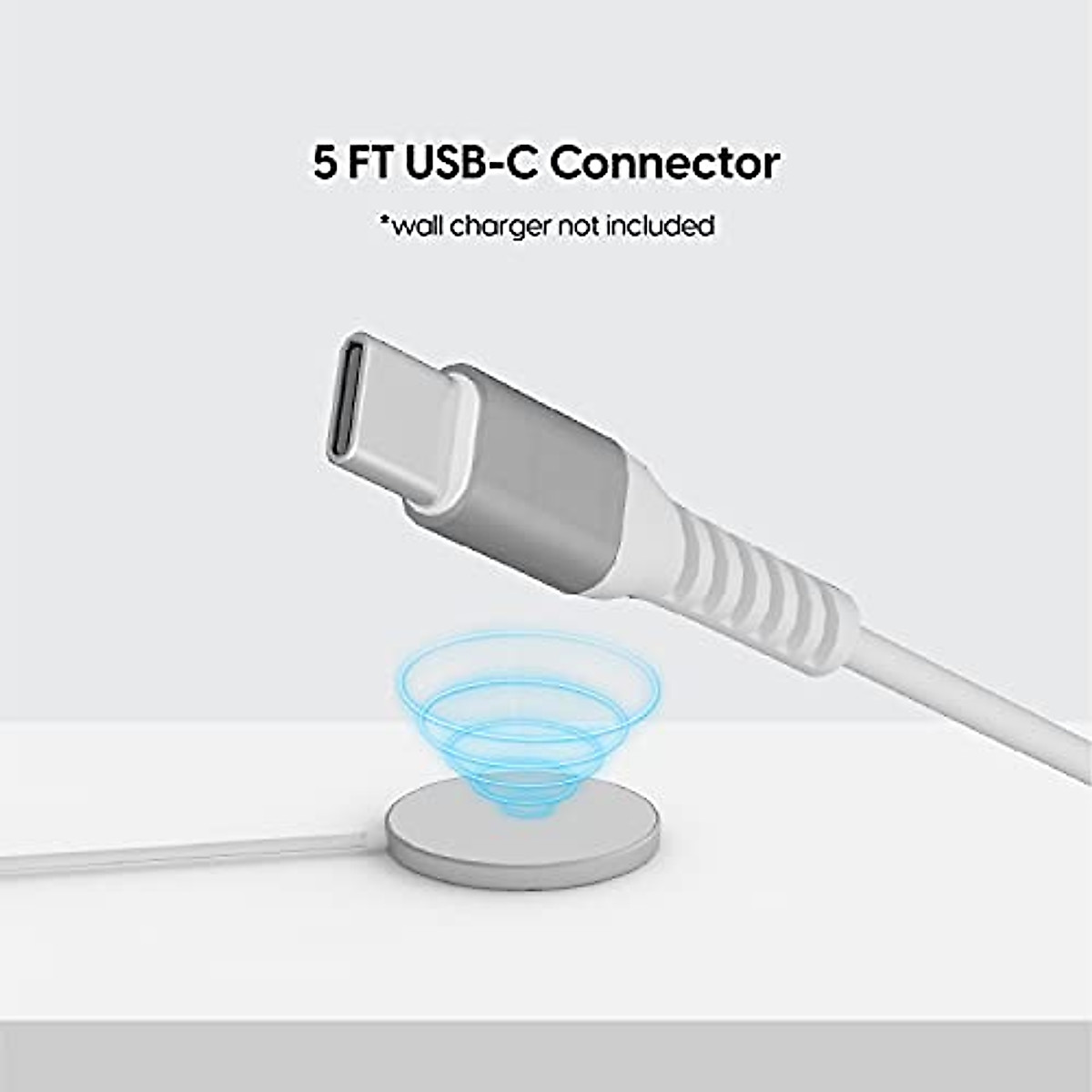 TALK WORKS Magnetic Fast Charge Cord Compatible w/iPhone 15/15 Pro/15 Pro Max, 14/14 Plus/14 Pro/Max, 13/Mini/Pro/Max, 12/Mini/Pro/Pro Max MagSafe Phone Cases -6' USB-C Cable, No Wall Adapter (White)