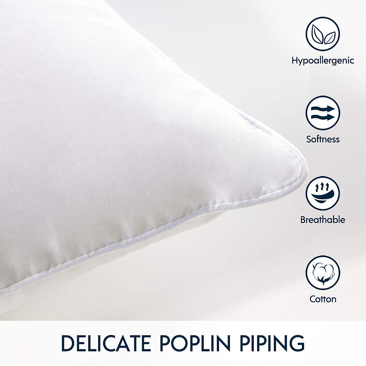 Phantoscope 18x18 Pillow Insert - Throw Pillow Insert with 100% Cotton Cover - 18 Inch Square Form Microfiber Pillow Sham Stuffer - Couch Cushion Pillow, 1 Count (Pack of 1)