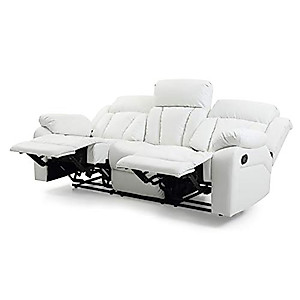 Glory Furniture Reclining Sofa White Faux Leather