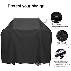FRGHF Barbecue cover, dust proof BBQ cover, waterproof barbecue protective cover, garden grill cover with storage bag, 145 x 61 x 117 cm