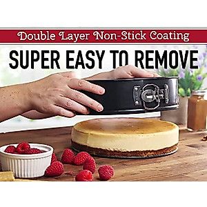 Zulay Premium Springform Pan 9 Inch Nonstick - Cheesecake Pan With Removable Bottom - No Need For Parchment Paper - Spring Form For Baking - Leak-Proof Cake Pan (Black)