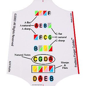 Fretless Finger Guides 4/4 Beginner Violin Finger Guide Helps You Learn to Play Violin Songs and Scales Quickly. No Glue or Adhesive