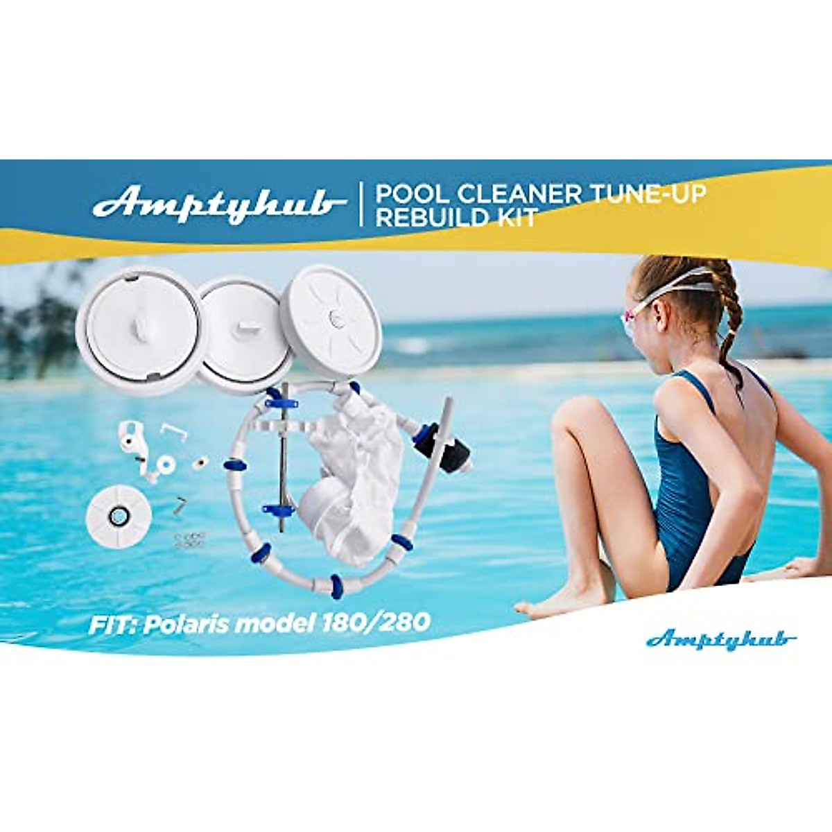 Amptyhub Rebuild Repair Kit Replacement for Zodiac Polaris Automatic Pool Cleaner 180 280