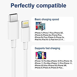 iPhone Fast Charger Lightning Cable [Apple MFi Certified] 2-Pack USB-C to Lightning Cable (6.6Ft) Fast Charging Compatible with iPhone14/14 Plus/14 Pro/14 Pro Max/13/13pro/12/12 Pro/12 Pro Max/11/iPad