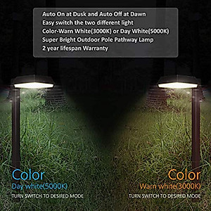 Bobcat Solar Pathway Lights Super Bright 300 lumens with 2-in-1 Warm White and Daylight Modes, Solar Lights for Outdoor Path, Sidewalk, Driveway or Walk Way (4 Pack)