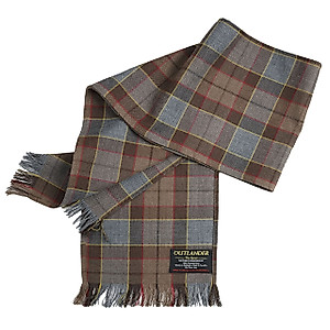 OUTLANDER JAMIE FRASER TARTAN PREMIUM WOOL SCARF - Woven in Scotland - Made in the U.S.A. - 9" x 58"