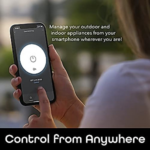 Geeni Indoor/Outdoor Smart Plug Weatherproof, 1 Socket –No Hub Wireless Remote Control and Timer –Works with Amazon Alexa, Google Assistant, Requires 2.4 GHz Wi-Fi, Black