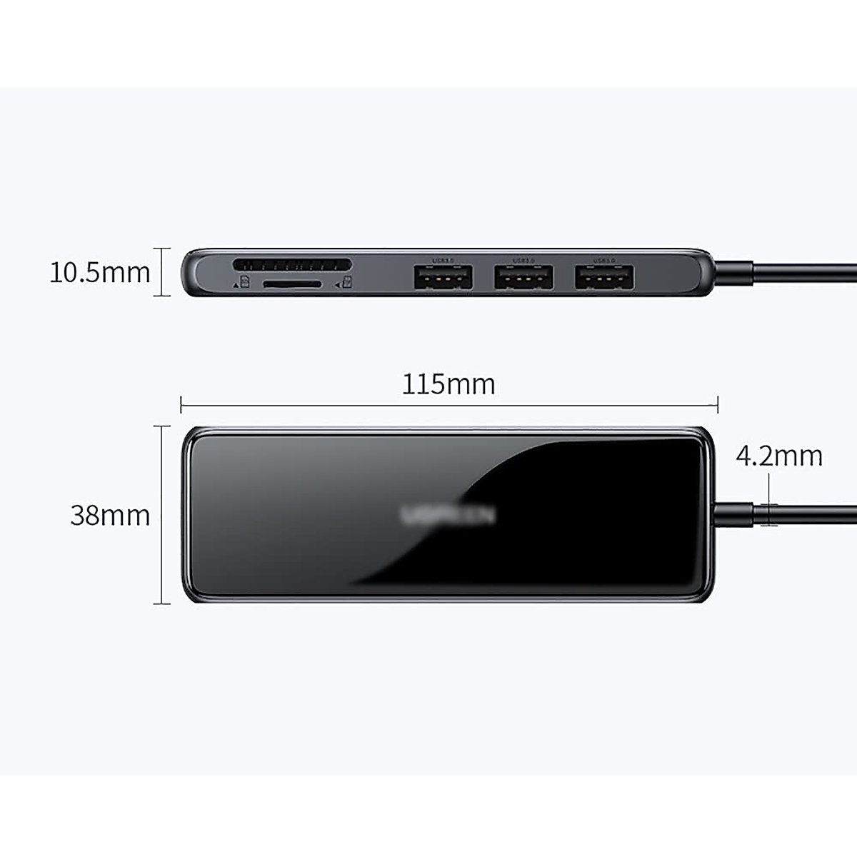 Port Expander USB C Hub Adapter 6 in 1 USB C to HDMI Adapter with 4K HDMI, 3 USB 3.0, SD/TF Card Reader for Type C Devices USB Splitter