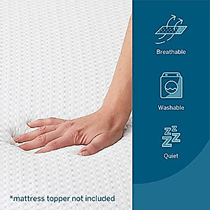 Lucid 2 Inch Mattress Topper Cover Twin – Cover For Mattress Topper - Mattress Topper Cover with Zipper – Twin Mattress Cover - Cover Only, White