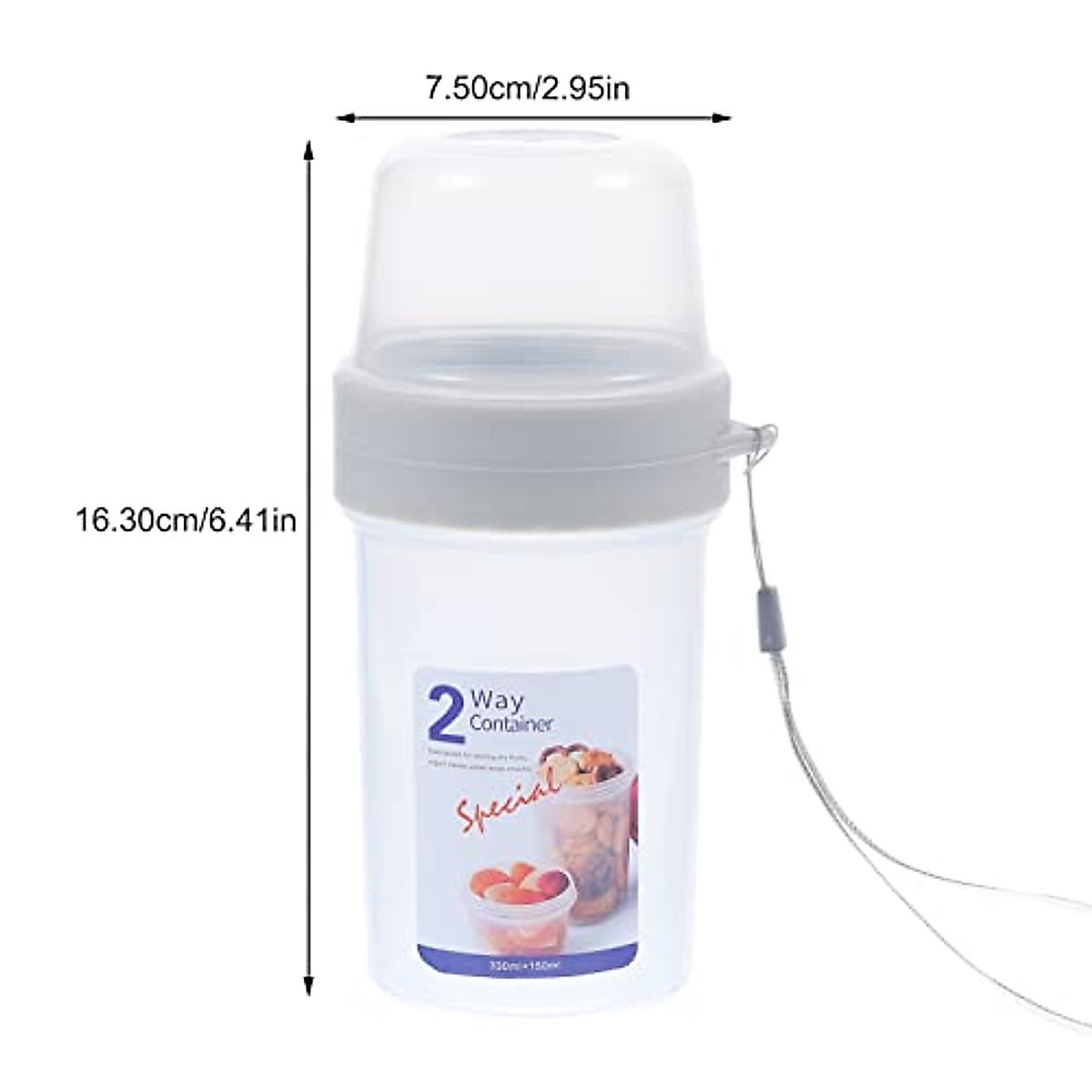 Zerodeko Breakfast on The Go Cups Portable Yogurt Cups Large Capacity Sealed Double Layer Food Container for Cereal Oatmeal Fruit