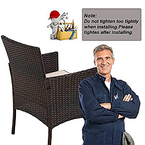 Patio Furniture Set 4 Piece Outdoor Wicker Sofas Rattan Chair Wicker Conversation Set Coffee Table Bistro Sets for Pool Backyard Lawn (Brown)