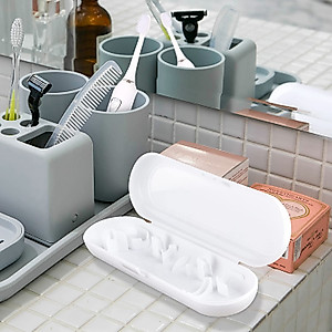 Fowecelt 2 Pack Electric Toothbrush Travel Case for Oral-B Pro and Other Electric Toothbrush, Portable Travel Toothbrush Holder (Black & White)