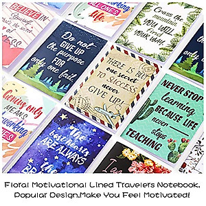 20 Pieces Floral Inspirational Notebooks Small Pocket Notepads Mini Cute Motivational Journal Dairy Notebook Positive Inspiring Notebook for Office School Home Travel Supplies, 10 Styles