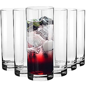 KROSNO Tall Water Juice Drinking Glasses | Set of 6 | 16.9 oz | Balance Collection | Highball & Tumbler Crystal Glass | Perfect for Home Restaurants and Parties | Dishwasher Safe | Gift Idea | Made in Europe