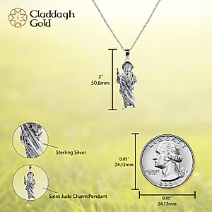 925 Sterling Silver Saint Jude Charm Pendant