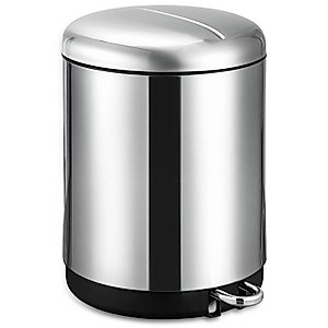 Fashionwu 30 Liter / 8 Gallon Trash Can, Round Kitchen Waste Bin, Double Separate Compartment Recycle Bin with Lid