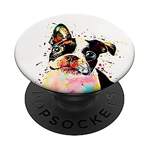 Boston Terrier Watercolor PopSockets Swappable PopGrip