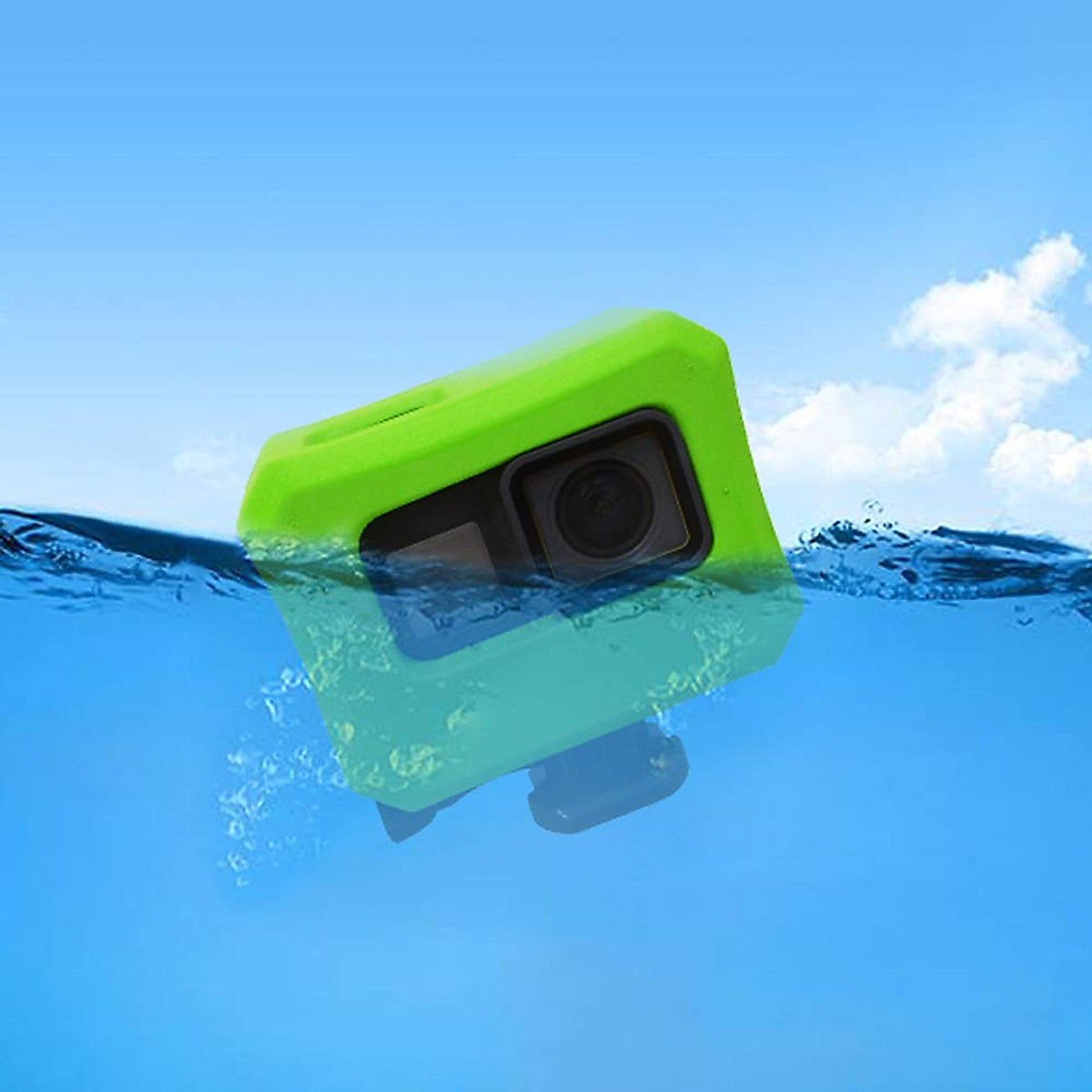Floaty Case for GoPro - Green Float Housing Fit for GoPro Hero 7/6/5, Anti-Sink Camera Floater Cover Accessory for Water Sports Surfing Swimming Diving