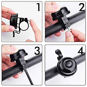 Sportout 2 Pack Bike Bell, Bicycle Bell,Loud Crisp Clear Sound for Road Bike, Mountain Bike, City Bike, Sports Bike, Cruiser Bike, BMX Bike(Diameter in 2.25cm) (Black)