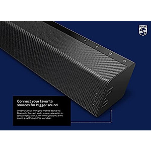 PHILIPS Soundbar with Wireless Subwoofer, Sound bar for tv 2.1-Channel Bluetooth, 300 Watts Dolby Audio Performance, Theater Audio Speakers