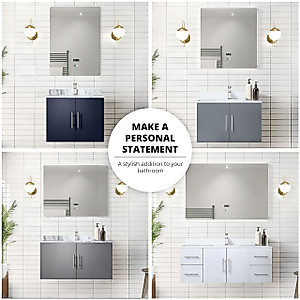 Bell+Modern Sonoma 80 in. W x 22 in. D Glossy White Double Bath Vanity and White Quartz Top