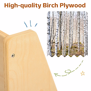 Single-Sided Bookshelf, Wooden Bookshelf, 4-Layer Toddler Bookshelf, Children's Magazine Storage Shelf, Ideal for Playrooms, Bedrooms, Study Rooms, Living Rooms, Nurseries and Classrooms