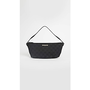 Gucci Women's Pre-Loved Boat Pochette, Gg Canvas, Black, One Size