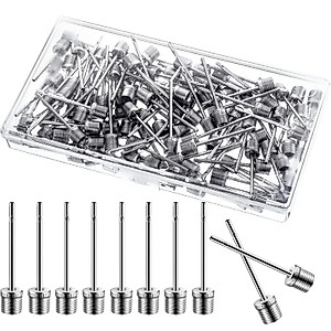 WILLBOND 100 Pack Basketball Pump Needles Ball Pump Inflation Needles Air Pump Needles with Storage Box for Sports Balls, Football Basketball Soccer and Volleyball (Silver)