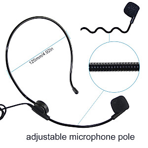 EXMAX Over Ear 3.5mm/1/8 Hands Free Cardioid Wired Audio Boom Condenser Classroom Mic Headset Microphone for UHF-938 ATG-100T Wireless Tour Guide System Voice Amplifier Conference PC Laptop Tablet