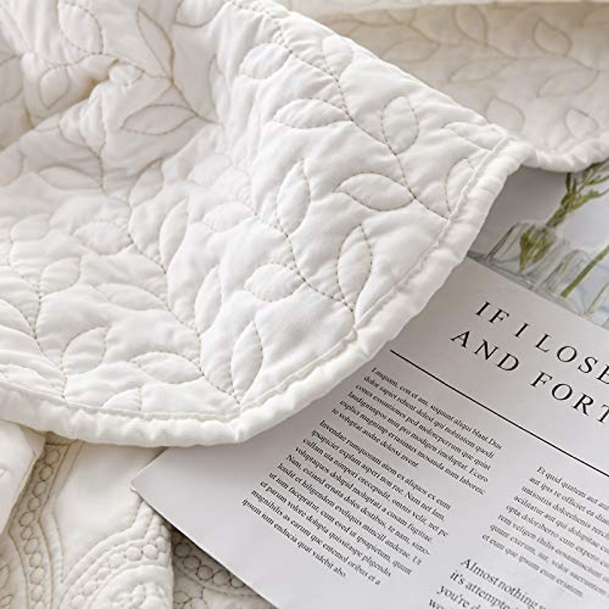 Brandream 6PC Luxury Bedding Quilt Set Queen King Size Farmhouse Quilt Bedspread Set Cotton Shabby Antique Bedroom Set