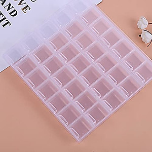 Large 35Grids Diamond Painting Box, Embroidery Diamond Art Containers, Diamond Bead Storage Organizer Case with 10Pcs Diamond Painting Wax &112 Labels