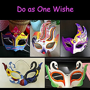 Qavctw 16PCS DIY White Masks Paper Cosplay Christmas Party Mask Unpainted Plain Craft Masquerade Masks for Christmas Mardi Gras Party Mask