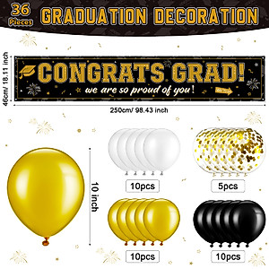 36 Pieces Halloween Birthday Party Decoration Set, Halloween Theme Happy Birthday Banner with 35 Pcs Balloons Pumpkin Cat Tombstone Mummy Birthday Yard Banner for kids Halloween Party Favors Supplies