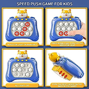 TEMI Pop Fidget Push Game, Handheld Game for Kids 6-8, Squeeze Sensory Push Bubble Stress Light Up Toy, Birthday Gifts for 8-12 Year Old Boys, Girls, Teens