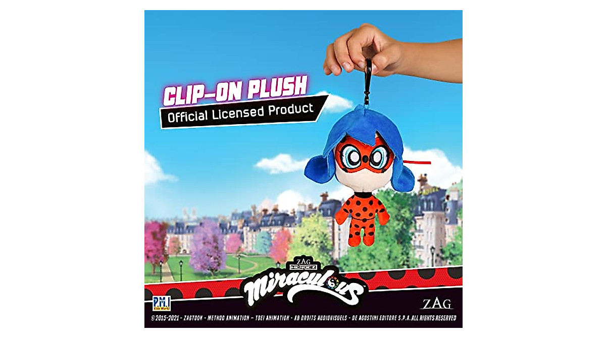 P.M.I. Miraculous Ladybug Plush Clip-on Toys | Two of Four 5-Inch-Tall ...
