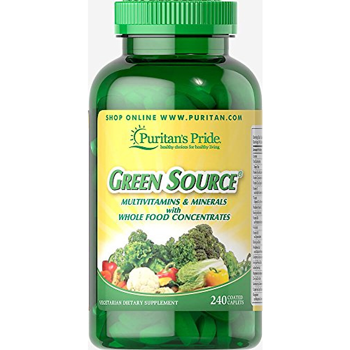 Puritans Pride Green Source Multivitamin and Minerals, 240 Count