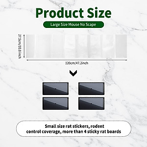 Qualirey 4 Pcs 47 Inch Ultra Large Sticky Mouse Glue Traps Sticky Rat Trap That Work for Rats Roaches Rodents Heavy Duty Pre Baited Mats Indoor Outdoor Catch Pest (White)