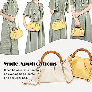 Small Top Handle Bag Clutch Mini Evening Bags Crossbody Shoulder Bag Ruched Pleated PU Vegan Leather Purse for Women(Yellow-1)