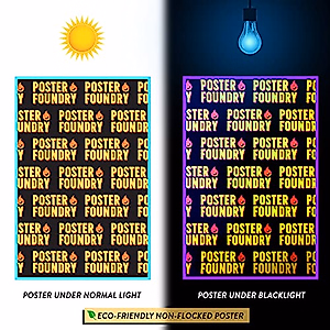 Tupac Posters 2Pac Poster Wall 90s Hip Hop Rapper Posters for Room Aesthetic Mid 90s 2Pac Merch Cool Psychedelic Trippy Hippie Decor UV Light Reactive Black Light Eco Blacklight Poster for Room