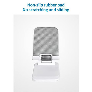 Foldable & Portable Cell Phone Stand with Silicon Pad,Adjustable Angle Height Tablet Desktop Holder Compatible with iPhone 14 Pro Max,Samsung Galaxy S20 and Other 4-8'' Smartphone