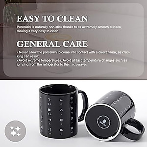 BICETTO Kpop Merch - Korean Alphabet, Korean Gifts, Kdrama Merch, Korean Drama Gifts, Korean Gifts, BTS Cup, BTS Mug, K Drama, 12oz, Stylish, Durable, Microwave Safe, Premium Quality (Carbon Black)