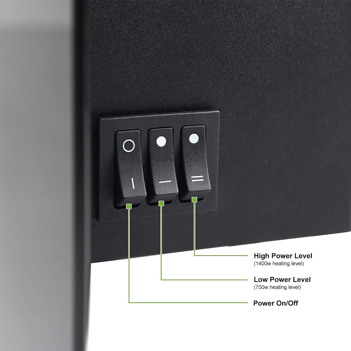 Geniqua 26" Wall Mounted Electric Fireplace Heater Adjustable 700w/1400w Log LED Flame Indoor Home Living Room Office Furniture