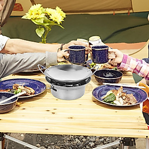 Kichvoe Hot Pot Spirit Cooker with Pot Camping Stoves Set Hot Pot Alcohols Stove Portable Efficient Stoves Burner Liquid Stove Household Stainless Steel Spirit Cookers Cookware