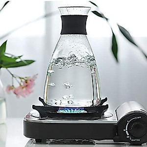 WUWEOT 50 OZ Glass Carafe, Water Carafe Jug Beverage Pitcher with Lid for Cold Water, Hot Water, Milk, Coffee, Serving Wine, Homemade Iced Tea and Juice, Heat Resistant Borosilicate