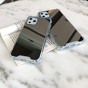 KEXAAR Mirror case for iPhone 11 Pro Max Case, [Four Corner Thick Guard Shockproof] Hard Back Soft Bumper Protective Cover Girls Woman Makeup Touch up Back Camera Selfies (Mirror 11 ProMax)