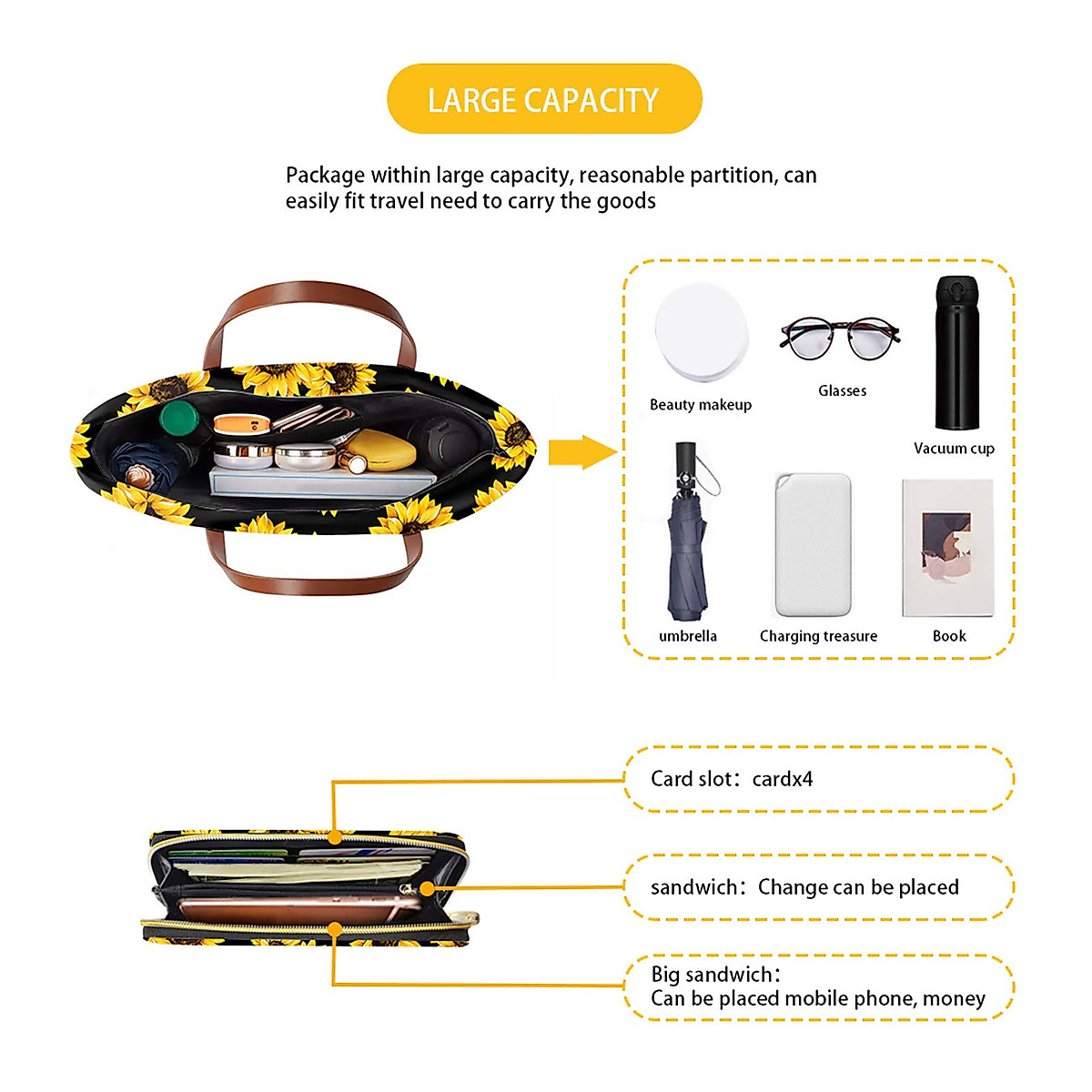 Belidome Animal Rooster Chicken Design Women Handbag Set with Long Purse