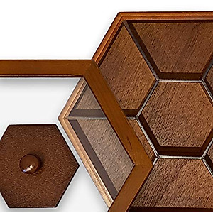 Sectional Tray for Dry Fruits Nuts Snacks with Glass Lid, Humidity proof wooden storage, Candy Box