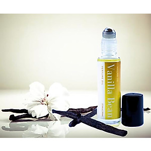 Vanilla Bean All Natural Pure Essential Oil Perfume Roll On with Organic Pure Jojoba Oil, Made in California